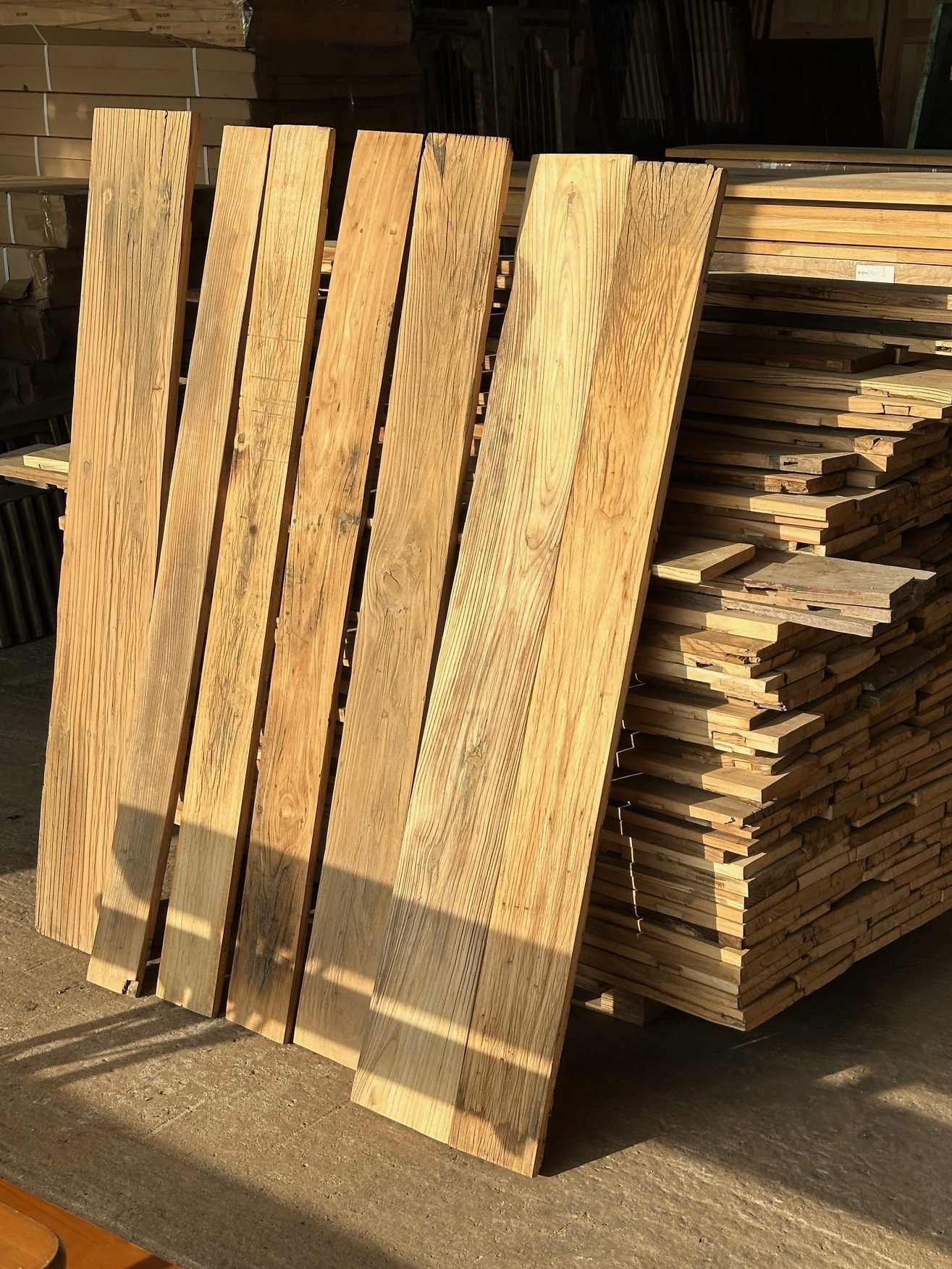 Reclaimed elm floorboards - Wells Reclamation