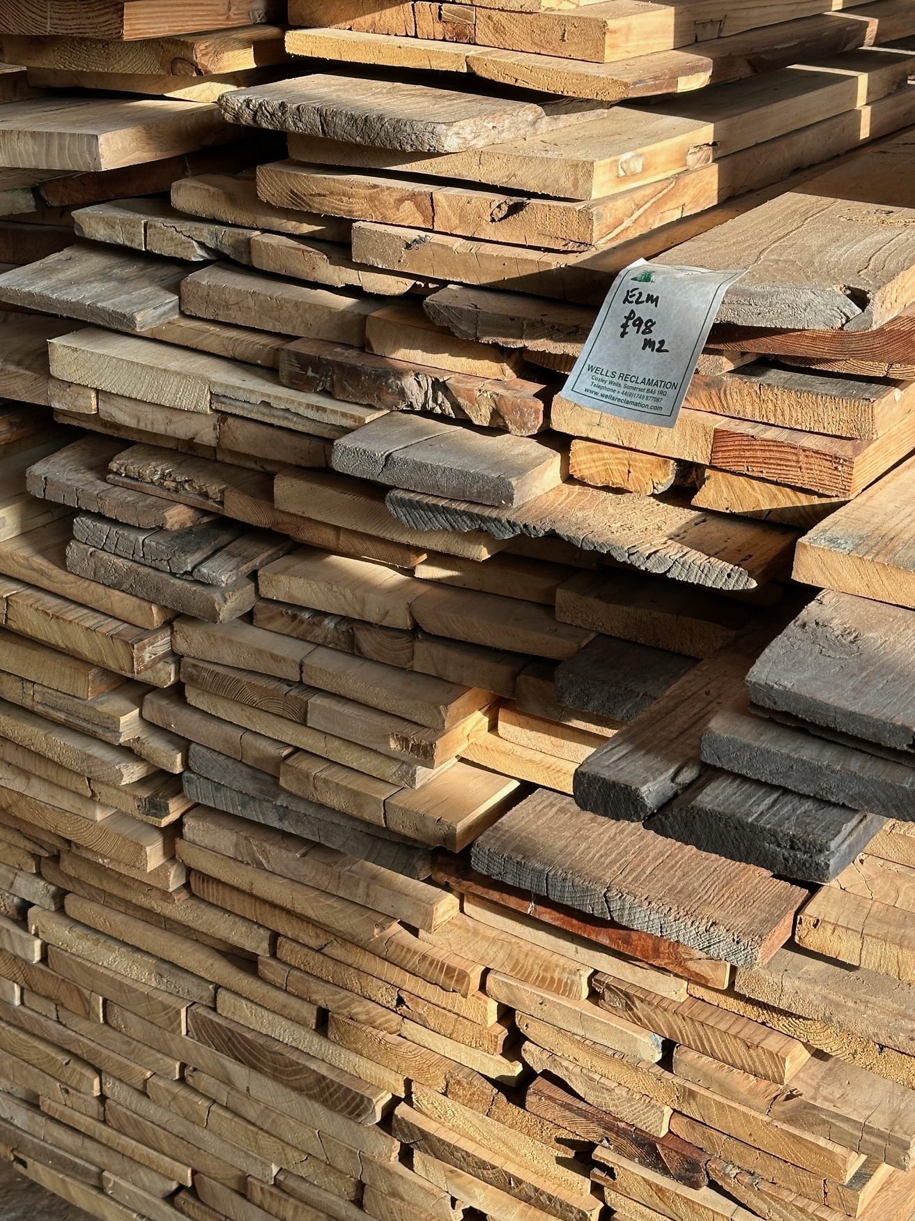 Reclaimed elm floorboards - Wells Reclamation