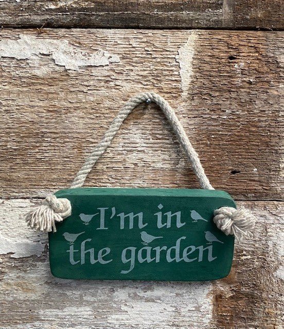 Wooden 'In Garden' sign - Wells Reclamation