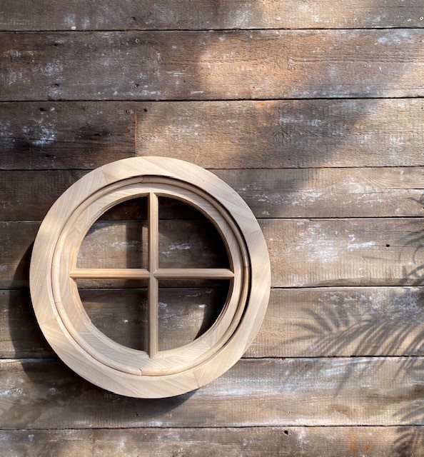 Round Wooden Opening Window (Oak) - Wells Reclamation