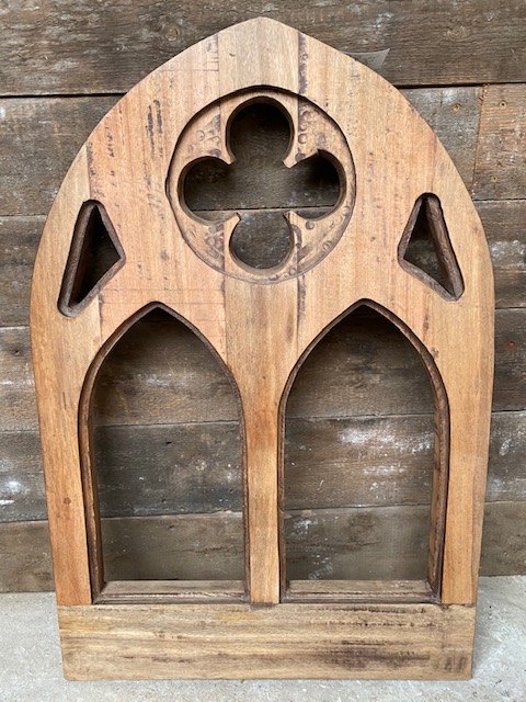 Hardwood Gothic Window Frame - Wells Reclamation