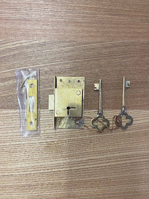 Brass cabinet lock - Wells Reclamation