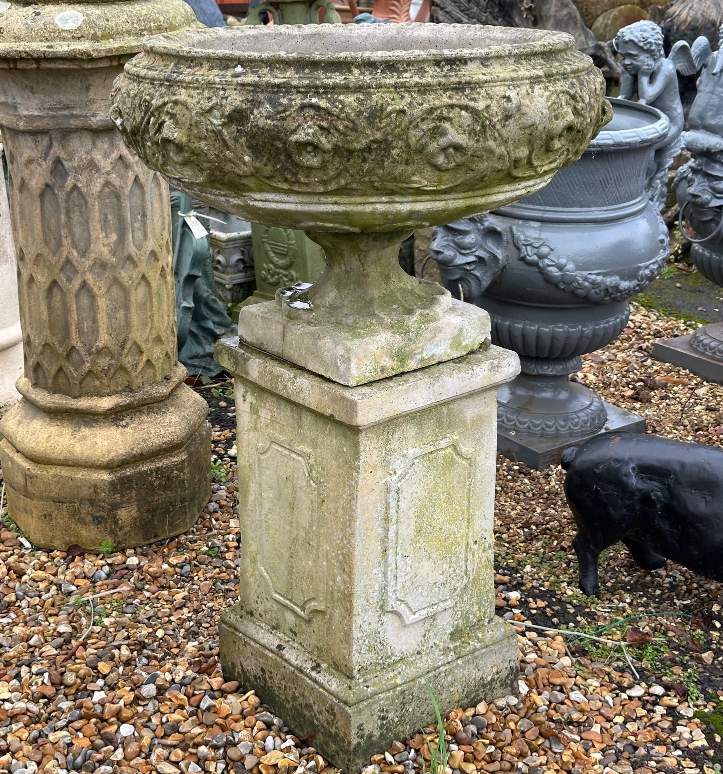 large urn on plinth - Wells Reclamation