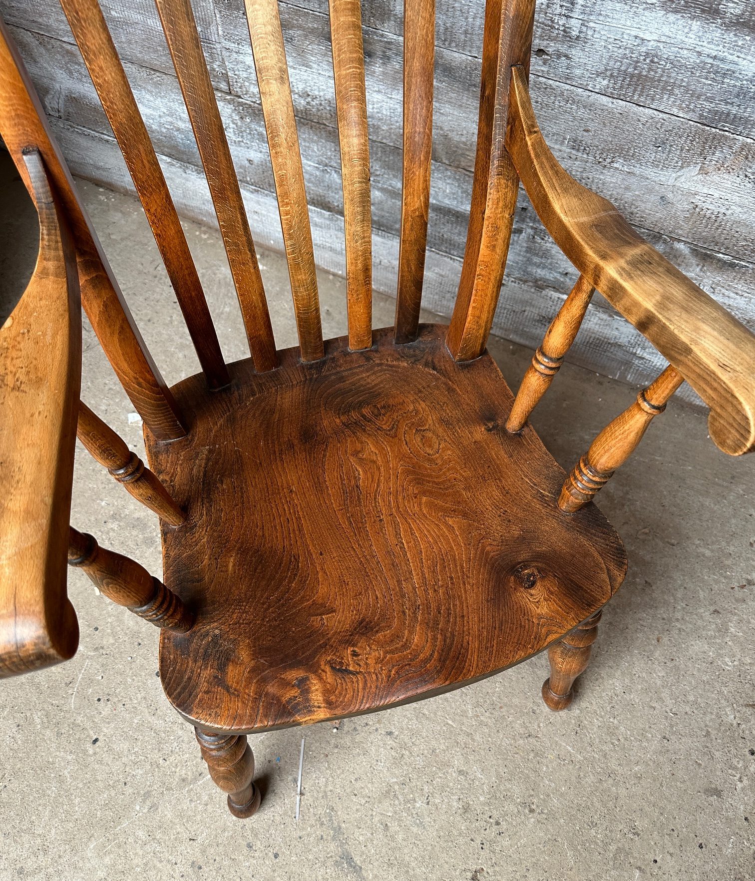 antique grandfather chair - Wells Reclamation