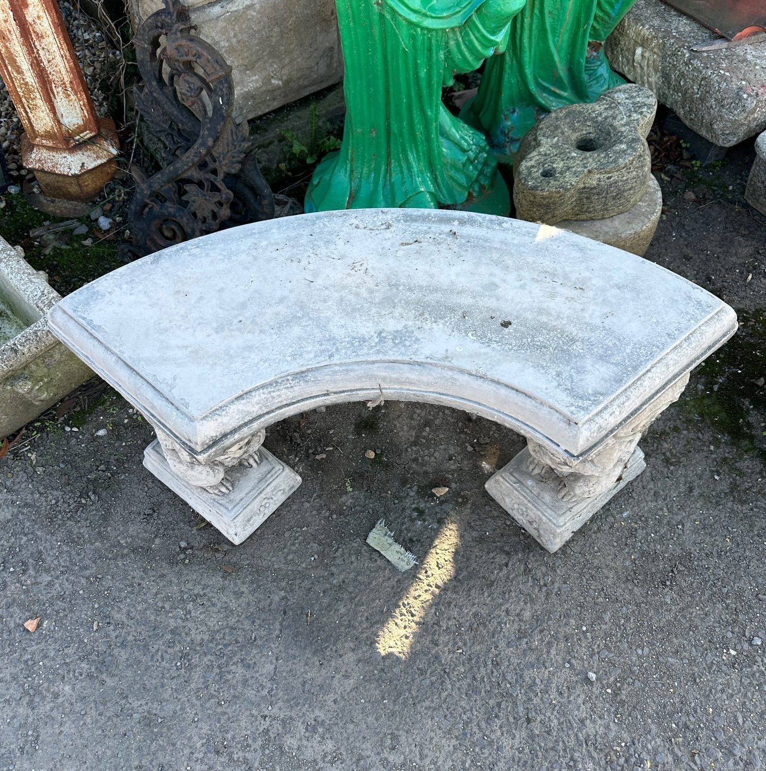 stone garden bench - Wells Reclamation