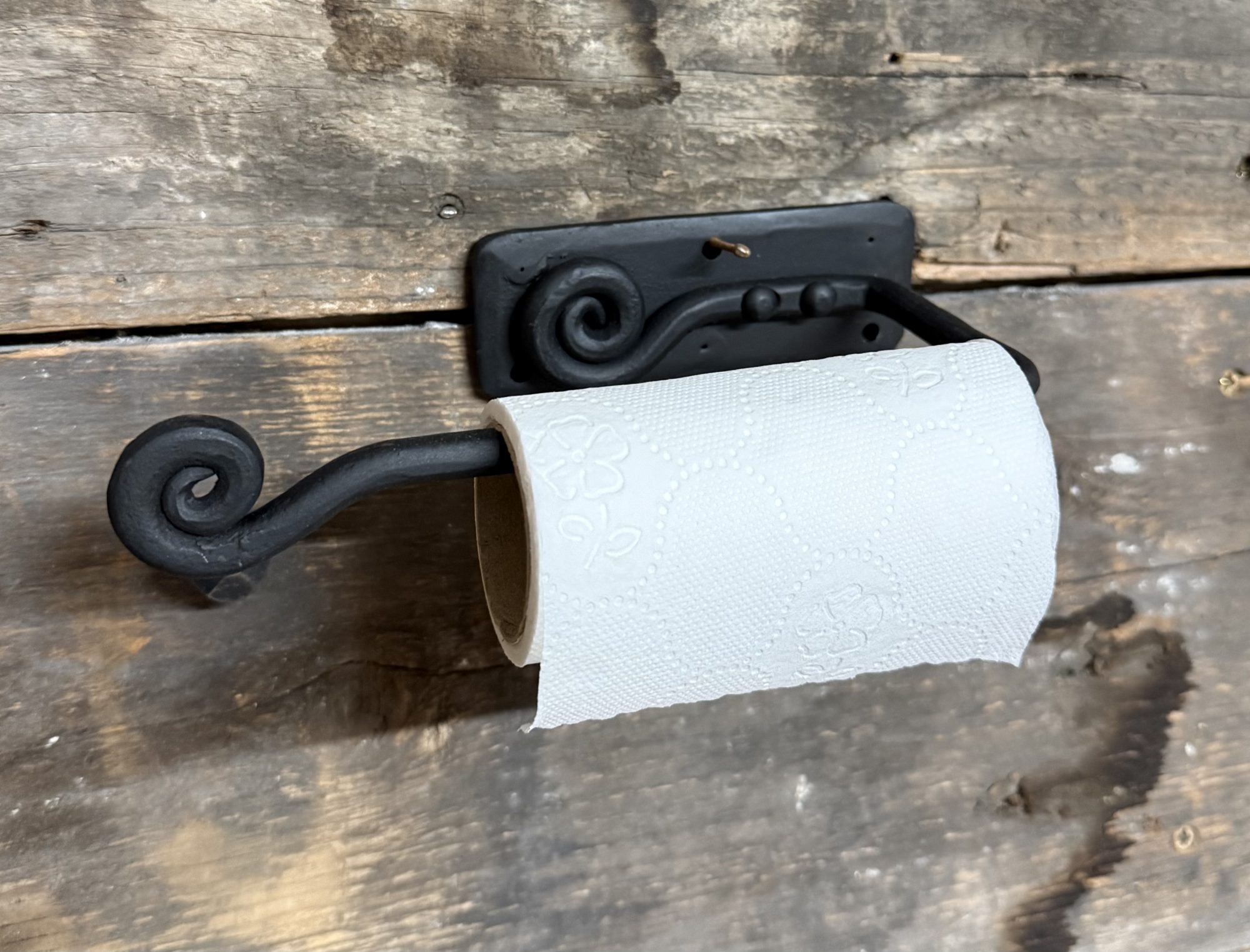 Wrought Iron Loo Roll Holder - Wells Reclamation