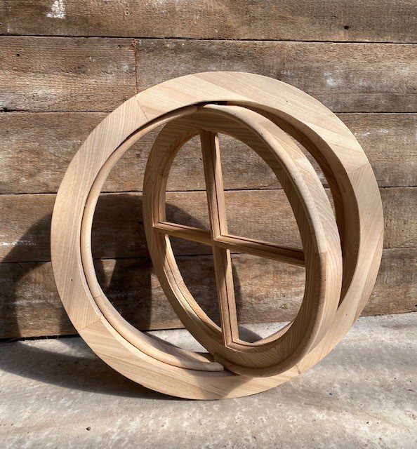 Round Wooden Opening Window (Oak) - Wells Reclamation