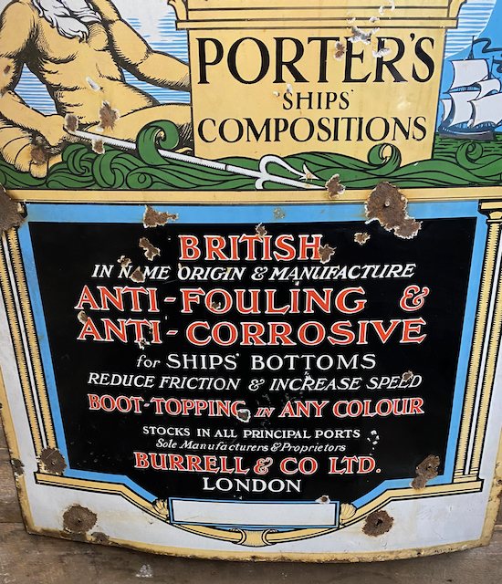 Vintage Original British 'Porters' Enamel Sign W 920mm x H 1220mm ...